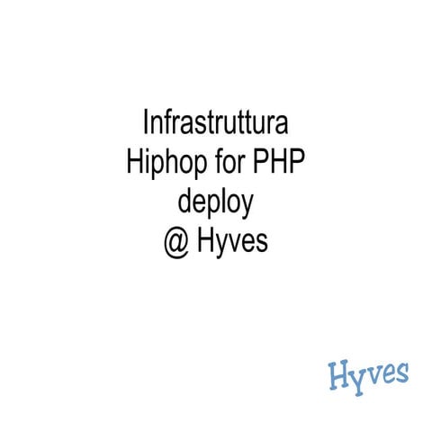 Infrastructure, Hiphop for PHP, deploy @ Hyves | PDF