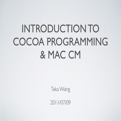 20110709 - CM_Cocoa | PPT