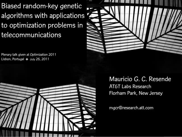 Biased Random Key Genetic Algorithms With Applications To Optimization Problems In