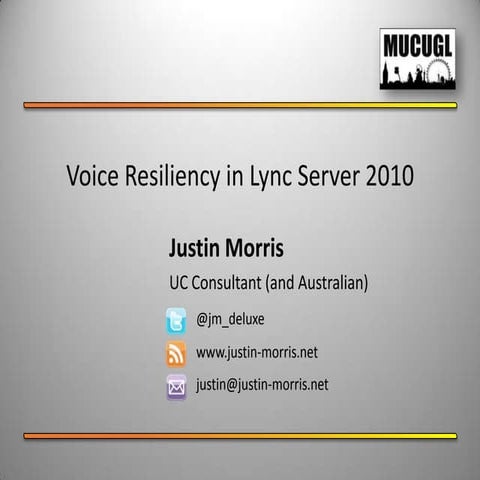 Voice Resiliency in Lync Server 2010 | PPT