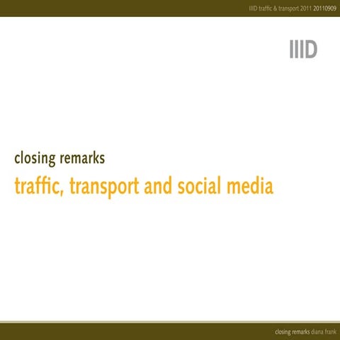 traffic & transport expert forum_ closing remarks | PDF