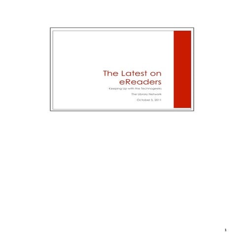 TLN The Latest on eReaders - Handouts | PDF