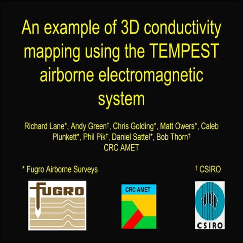 An example of 3D conductivity mapping using the TEMPEST airborne ...