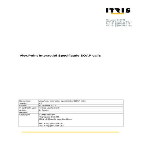 20111013 view point interactief - soap calls | PDF