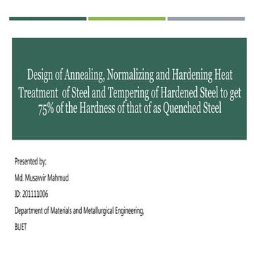 Design of Annealing, Normalizing and Hardening Heat Treatment of Steel ...