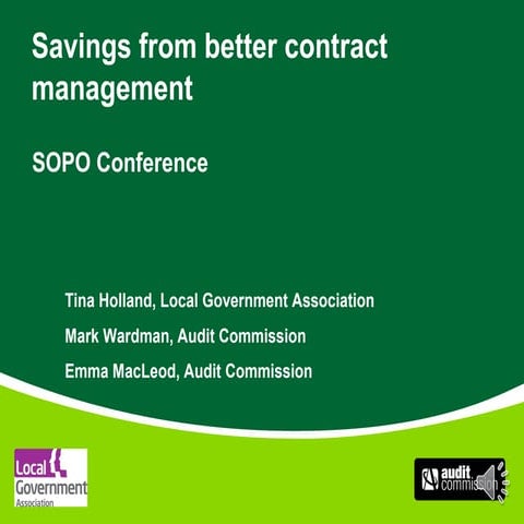 Savings from better contract management | PPT