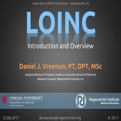 2011 12 08 - LOINC Introduction | PDF