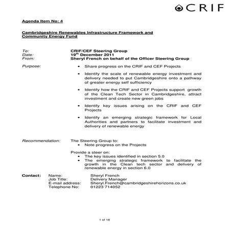 CRIF and CEF Report: Key issues and emerging action plans | PDF ...