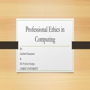 Professional Ethics in computing | PPTX
