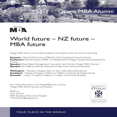 2011 Otago MBA Alumni Event | PDF