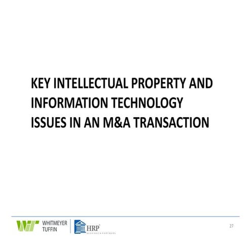 Key Intellectual Property, Contract, and Information Technology Issues ...