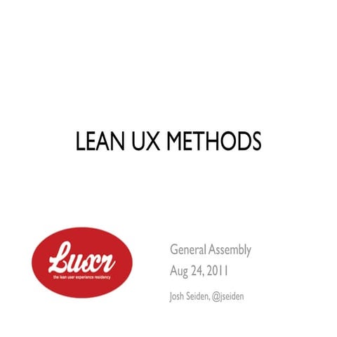 Intro to Lean UX methods | KEY