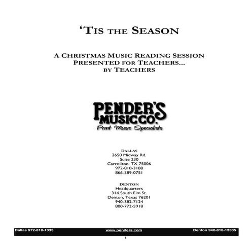 Christmas: Piano Sheet Music Reading Session Handout 2011 | PDF