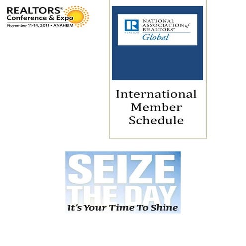 2011 REALTORS Conference Annual Schedule int'l guests | PDF | Business ...