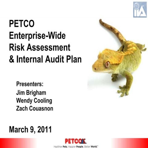 Enterprise-wide Risk Assessment Presentation, dated 03-08-11 | PPTX