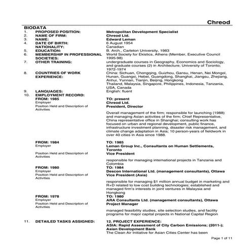 Edward Leman CV | PDF