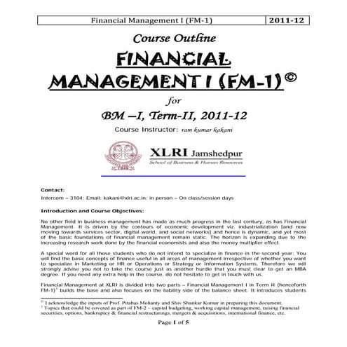 2011 fm1 outline | PDF