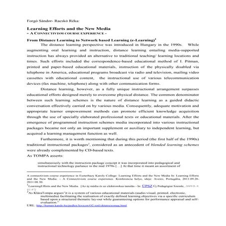 5. Media and Technologies Used in Distance Education I | DOC
