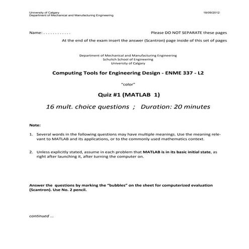 matlab example | PDF