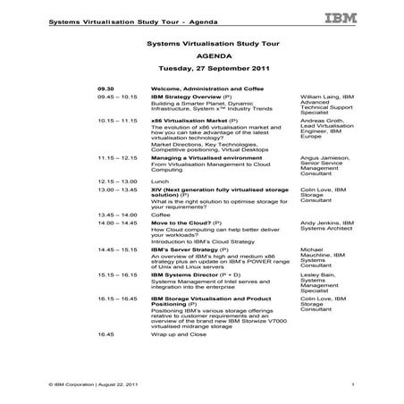 2011 September Study Tour Agenda | PDF