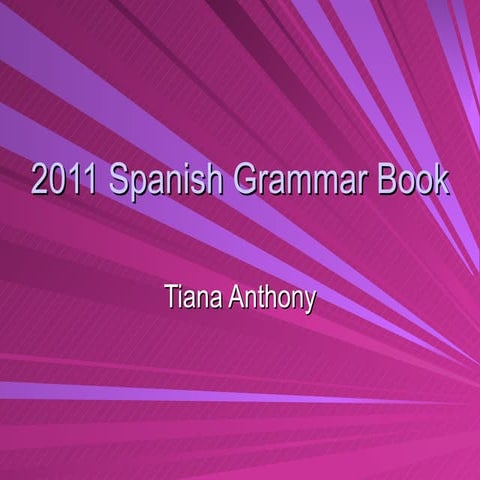 Spanish 3 Honors Grammar book | PPTX