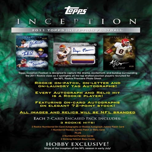 2011 Topps Inception Football | PDF