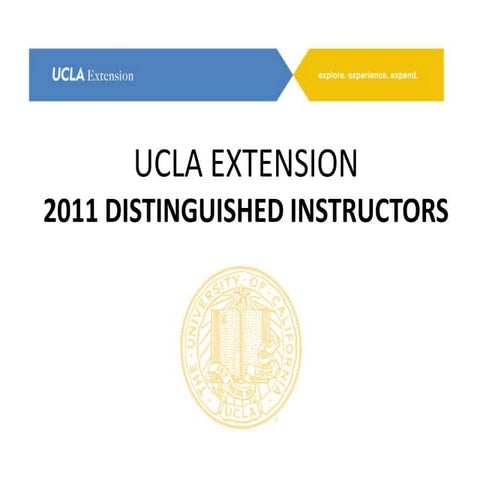 2011 UCLA Extension DI Award Winners | PPTX