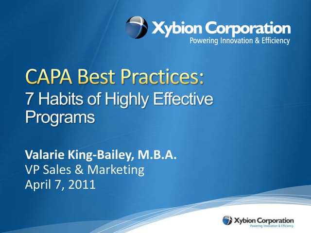 Corrective and Preventive action (CAPA) | PPT