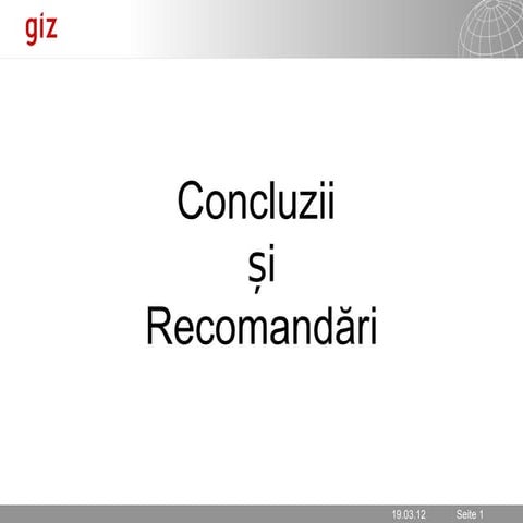 Concluzii și recomandări | PPT
