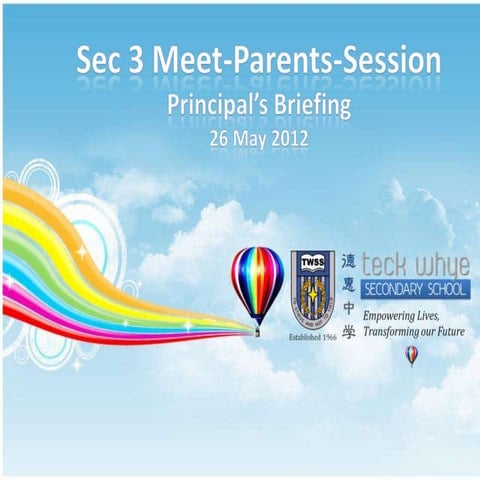 Sec 3 Meet-Parents-Session : Principal's Briefing 26 May 2012 | PPTX ...