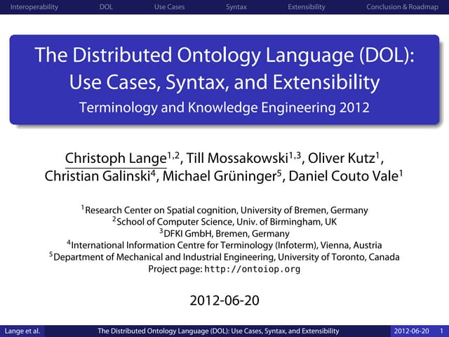 The Distributed Ontology Language Dol Use Cases Syntax And 7101