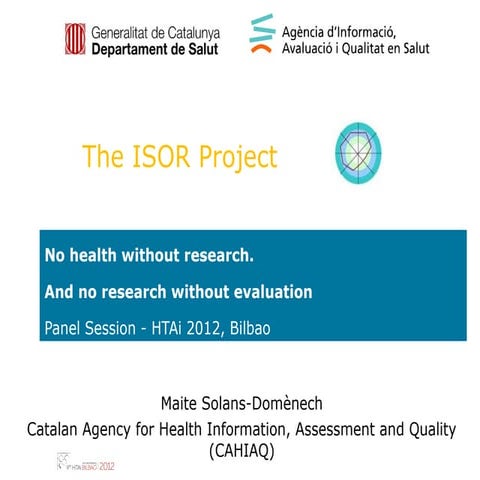 The ISOR Project | PPT | Healthcare Industry | Industries