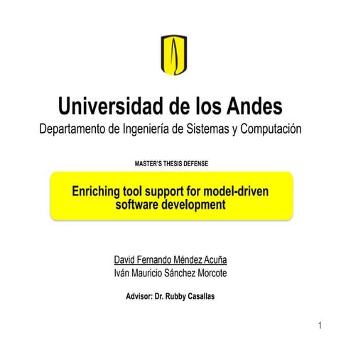 Enriching Tool Support For Model Driven Software Development Ppt
