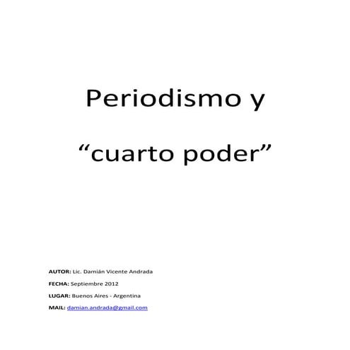 Periodismo y "cuarto poder" | PDF