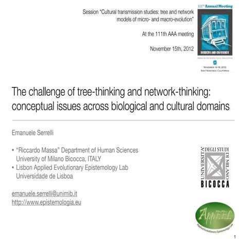 The challenge of tree-thinking and network-thinking | PPT