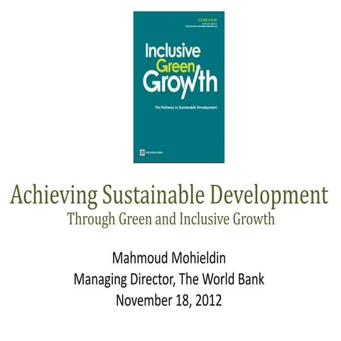 Achieving Sustainable Development - Inclusive Green Growth: The Pathway ...