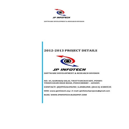 2012 - 2013 bulk ieee projects for sale | PDF