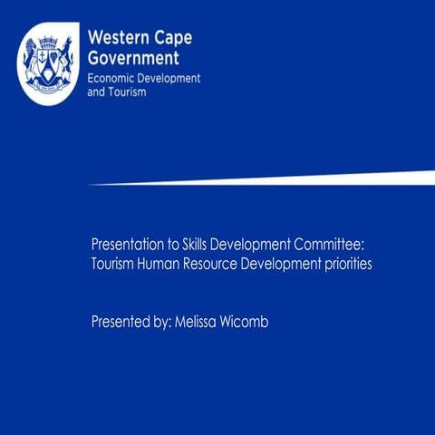Presentation to Skills Development Committee: Tourism HRD Priorities | PPTX