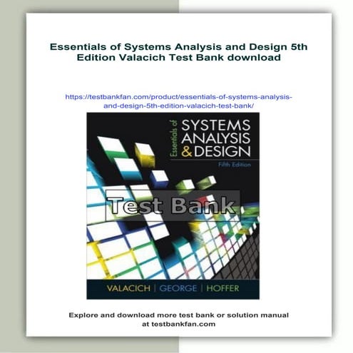 Essentials of Systems Analysis and Design 5th Edition Valacich Test ...