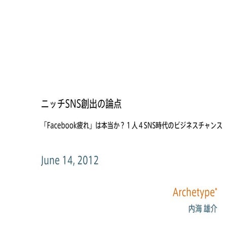 ニッチSNS創出の論点 | PDF