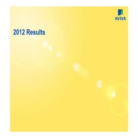 Aviva's 2012 full year results presentation | PDF