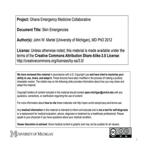 GEMC- Skin Emergencies- for Residents | PDF