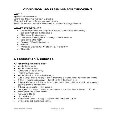 2012: Throws Conditioning Training | PDF | Fitness and Exercise ...