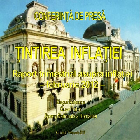 Țintirea inflației (feb 2012) - Raport trimestrial asupra inflației | PDF
