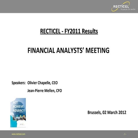 Recticel Annual Results 2011 | PPT