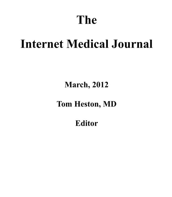 Internet Medical Journal presentations