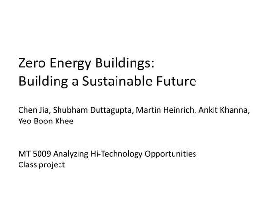Ppt on zero energy building | PPTX | Power and Energy Industry | Industries