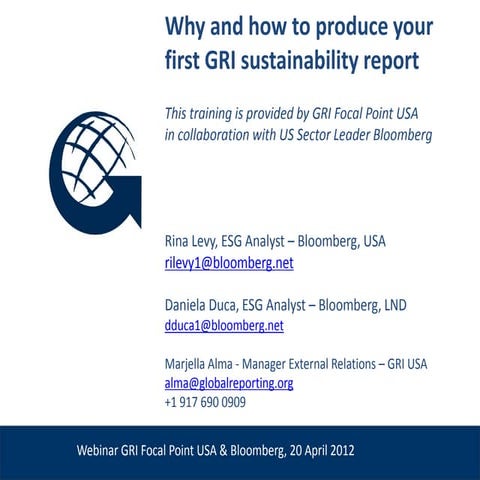 GRI and Bloomberg: the value of ESG data | PDF