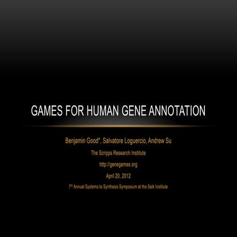 Gene annotation games | PPT