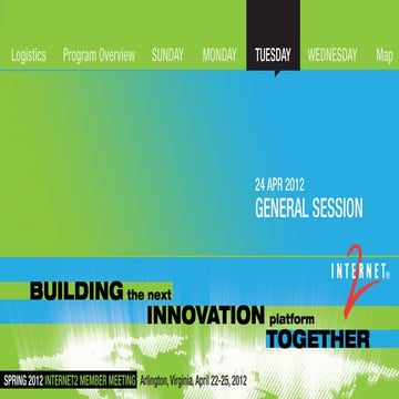 Internet2 Member Meeting 20120424 general session transformation | PPT